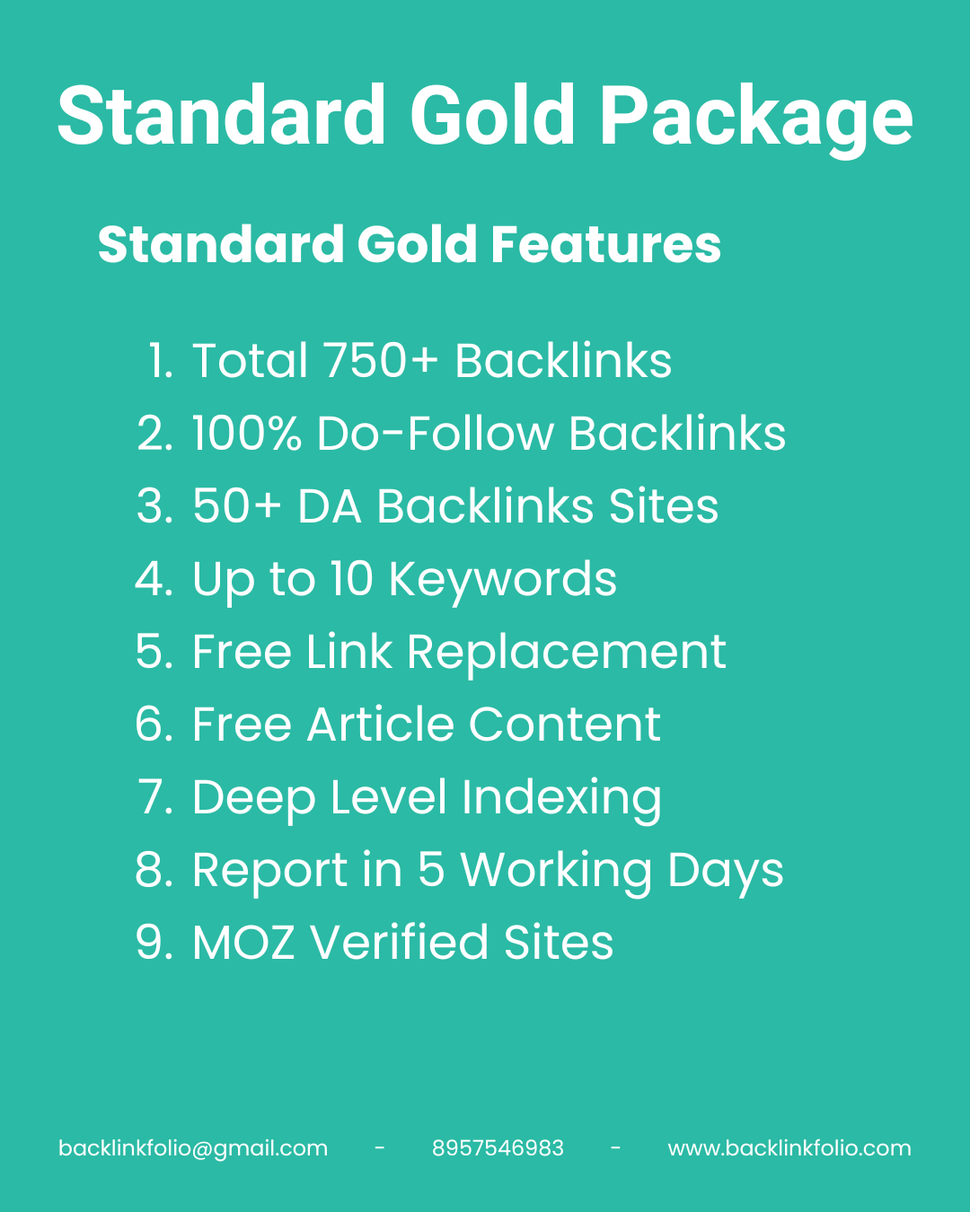 Standard Gold Package - Link Building Services - Backlink Folio